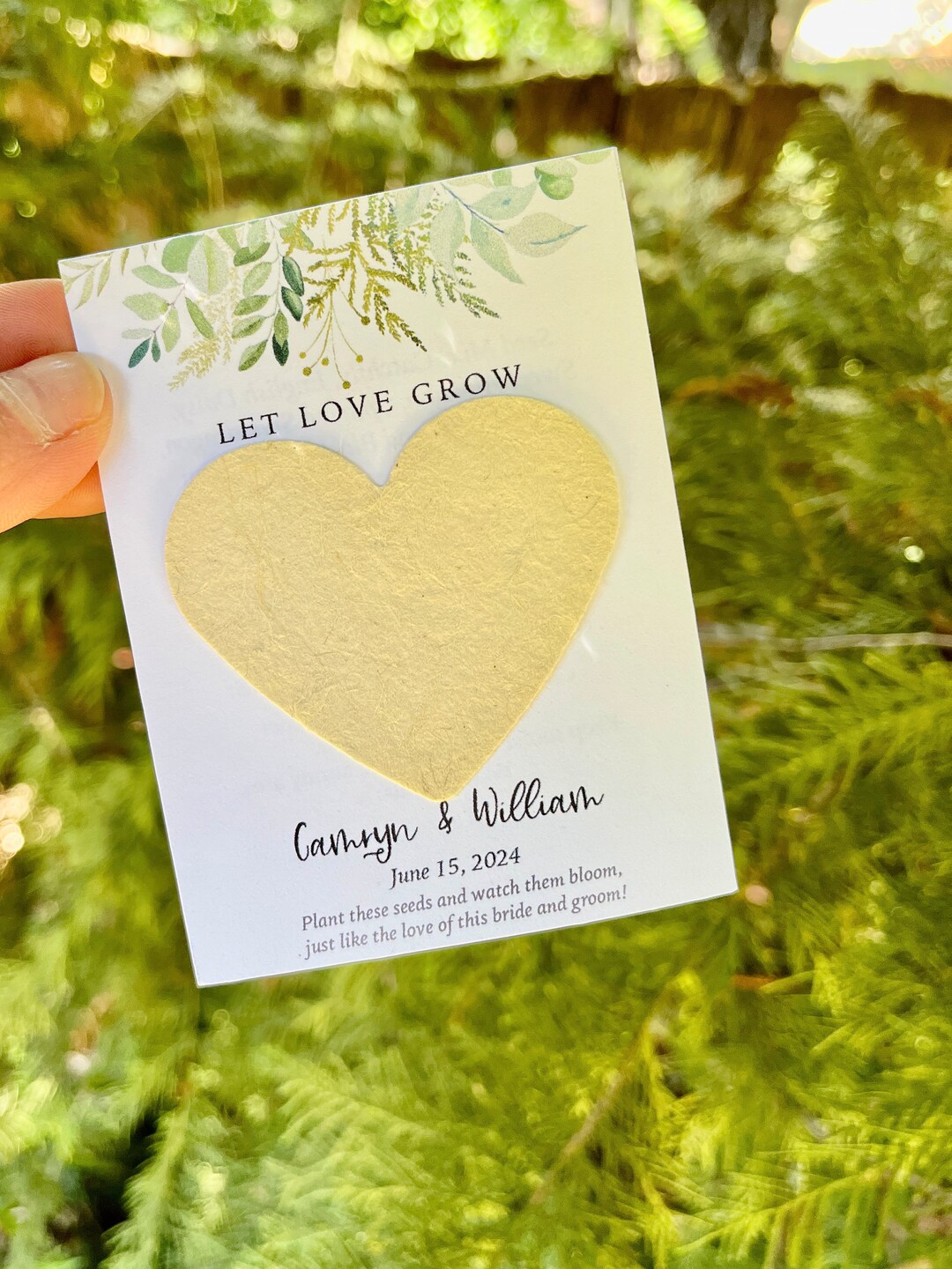 Wildflower Seed Cards I Eco Friendly Wedding Favors I Plantable Paper ...