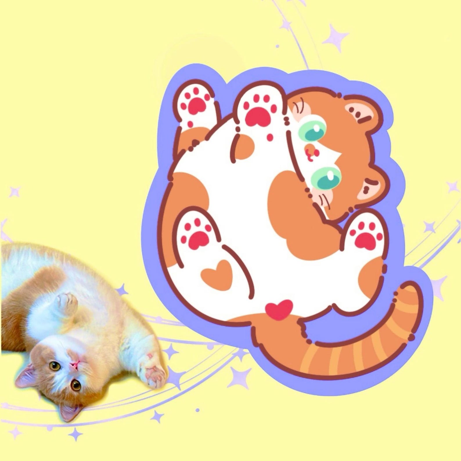Frito Ginger Cat Vinyl Sticker, Kawaii Journal Stickers, Cute Cat ...
