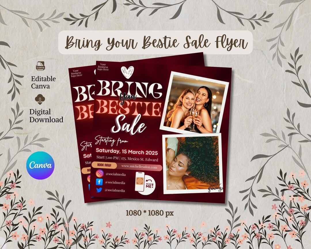 Bring A Friend Sale Flyer, Bring A Friend Flyer, Bookings Flyer, Invite ...