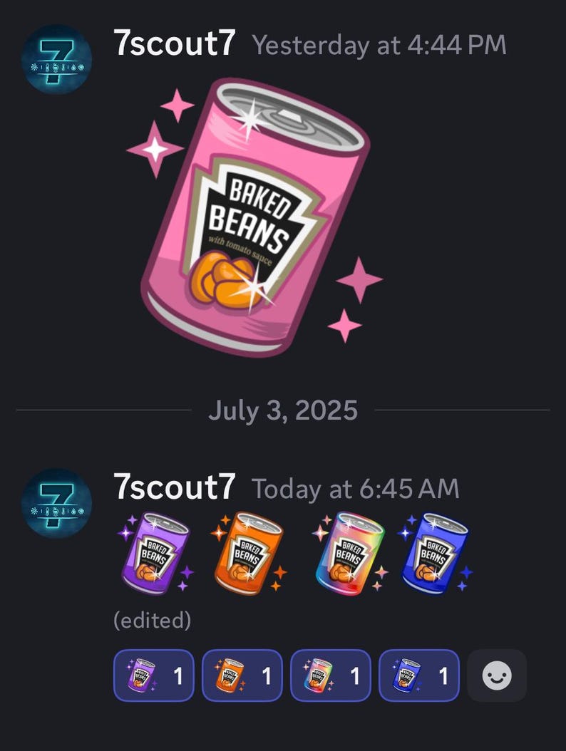 Baked Beans Sub Badges Emote Emoji Sticker Twitch/kick/youtube/discord ...