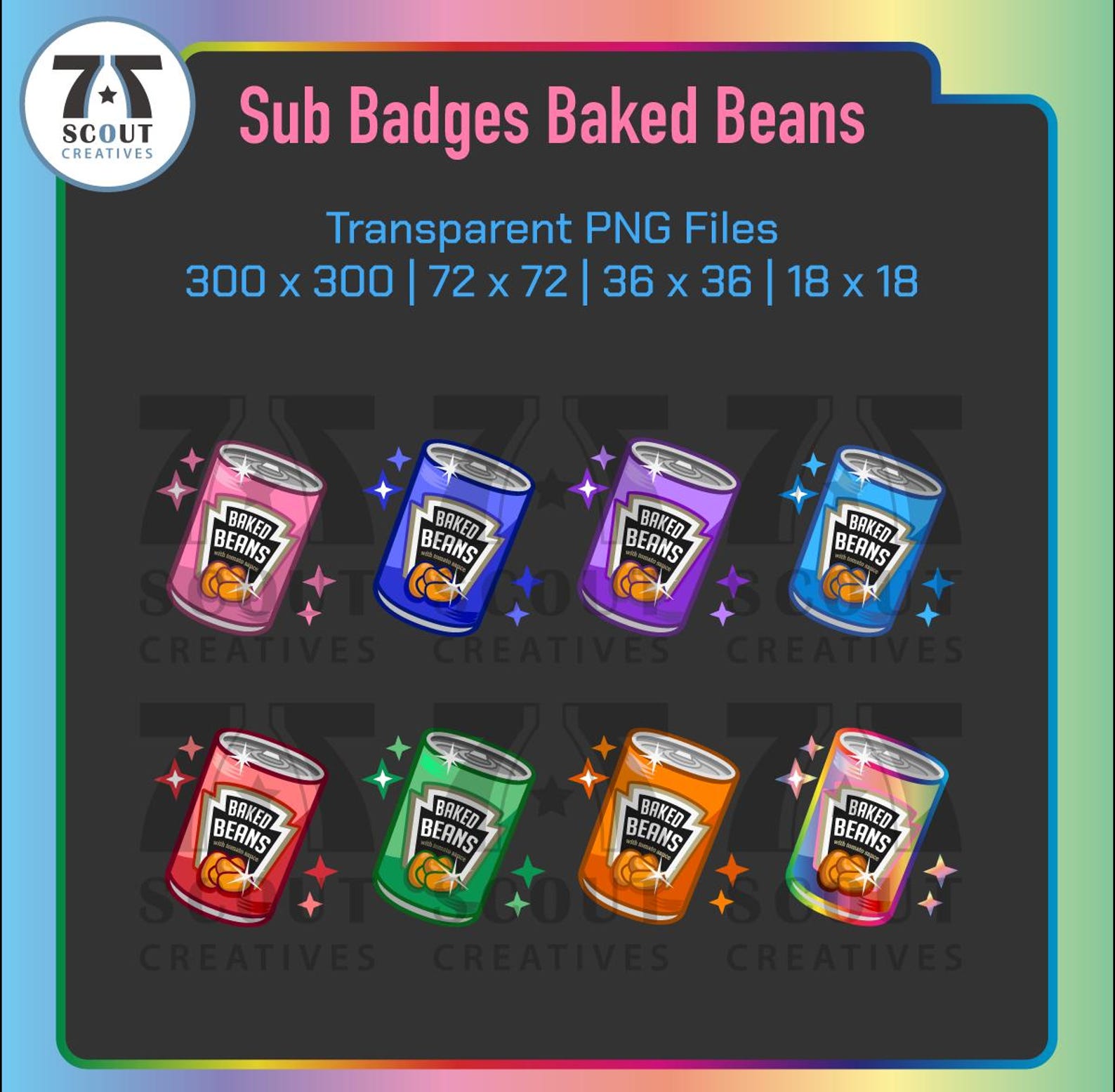 Baked Beans Sub Badges Emote Emoji Sticker Twitch/kick/youtube/discord ...