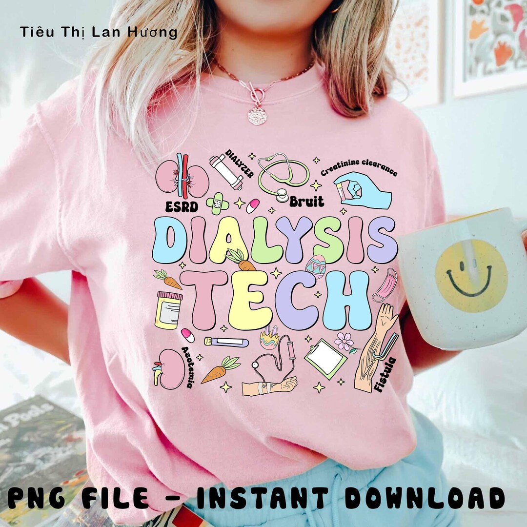 Dialysis Tech Spring Pastel Doodle Png, Dialysis Nurse Png, Spring ...