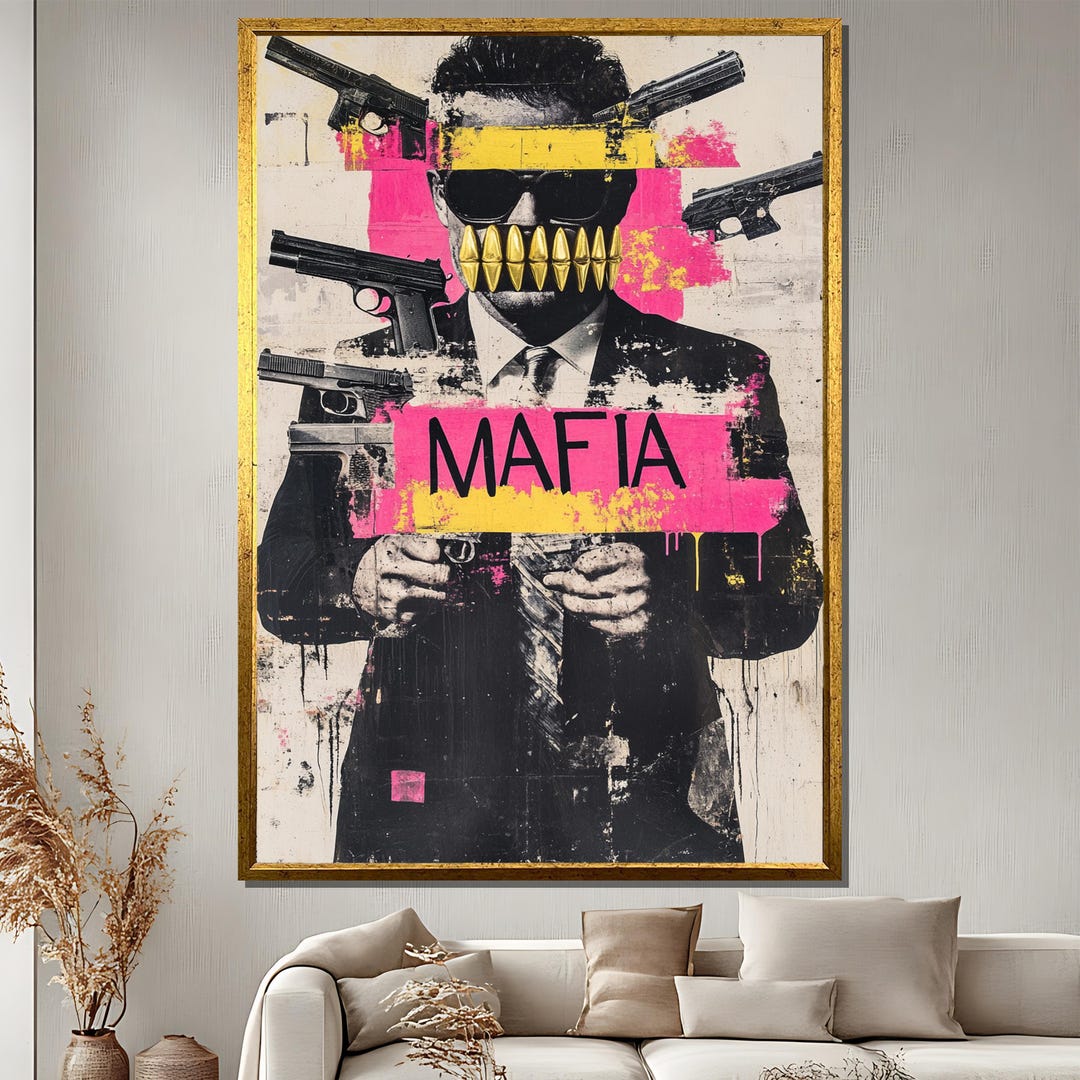 Mafia Graffiti Wall Art, Pop Art Canvas Print, Urban Street Art Decor ...