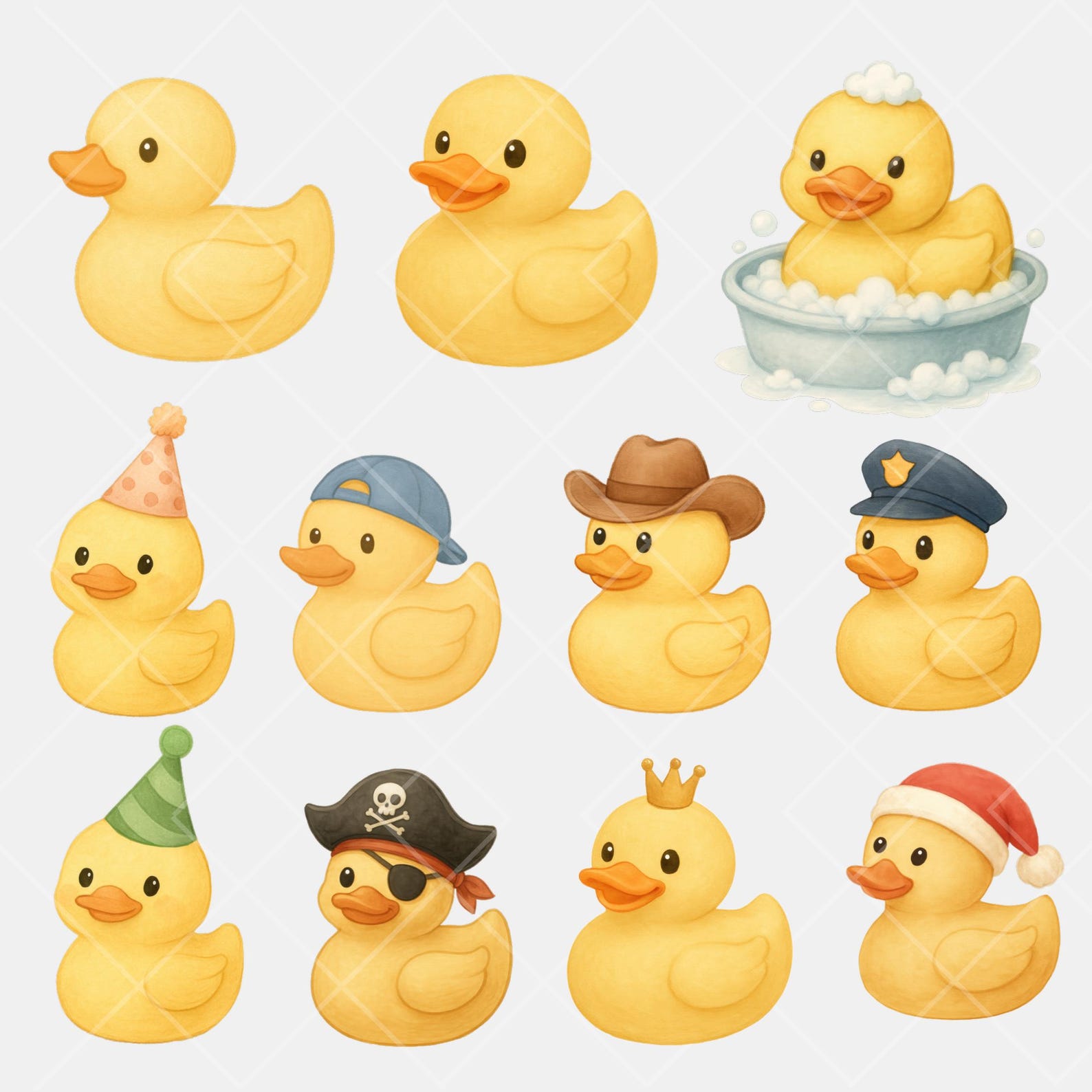 Watercolor Rubber Duck Clipart, Cute Duckling PNG (digital Download) - Etsy