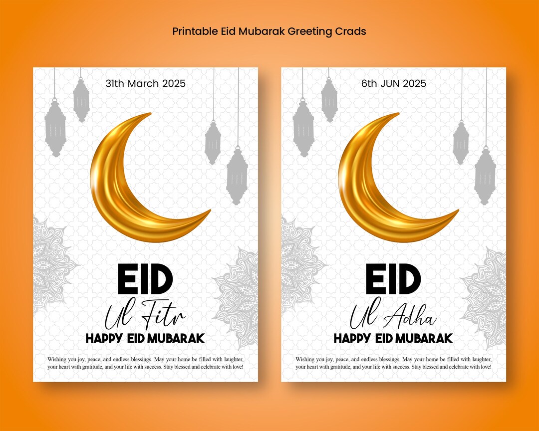 Printable Eid Mubarak Card Eid Ul Fitr Digital Card Eid Al Adha ...
