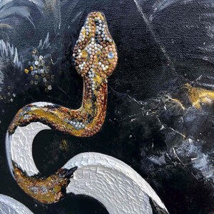 Textured Snake Painting: 3D Minimalist Art, Modern Wall Decor (50/70 Cm ...