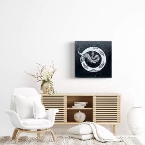 Textured Painting Featuring a Snake. Size 40x40x3 Cm, Acrylic Paints ...