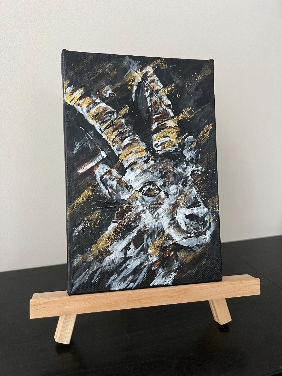 Textured Painting Zodiac Capricorn – Hand-painted Acrylic on 12×18 Cm ...