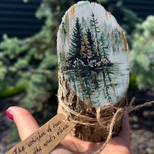 Hand-painted Forest Animal Wood Slice: Natural Tree Stump Art - Etsy