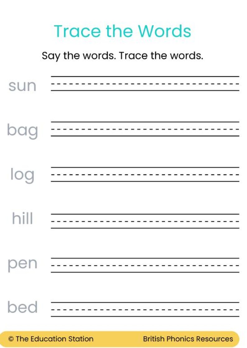Phase 2 Phonics Worksheets, UK Letters and Sounds, Phonics Review and ...