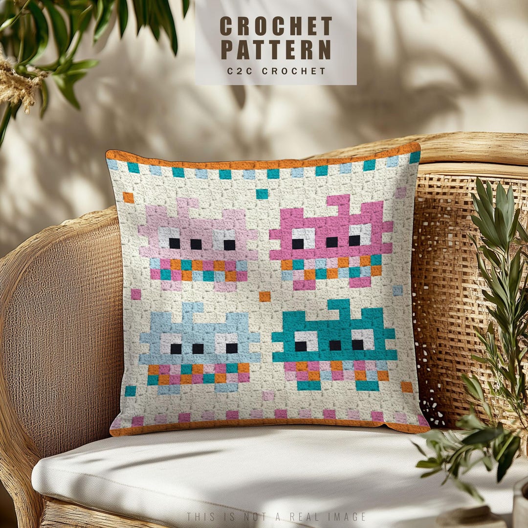 C2C Crochet Cat Cushion Pattern, Easy Graphgan Design, Digital Download ...