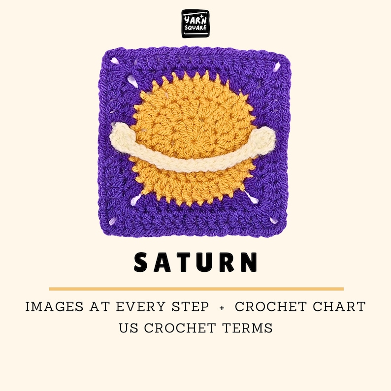 Saturn Granny Square Crochet Pattern - Space PDF Pictures and Chart ...