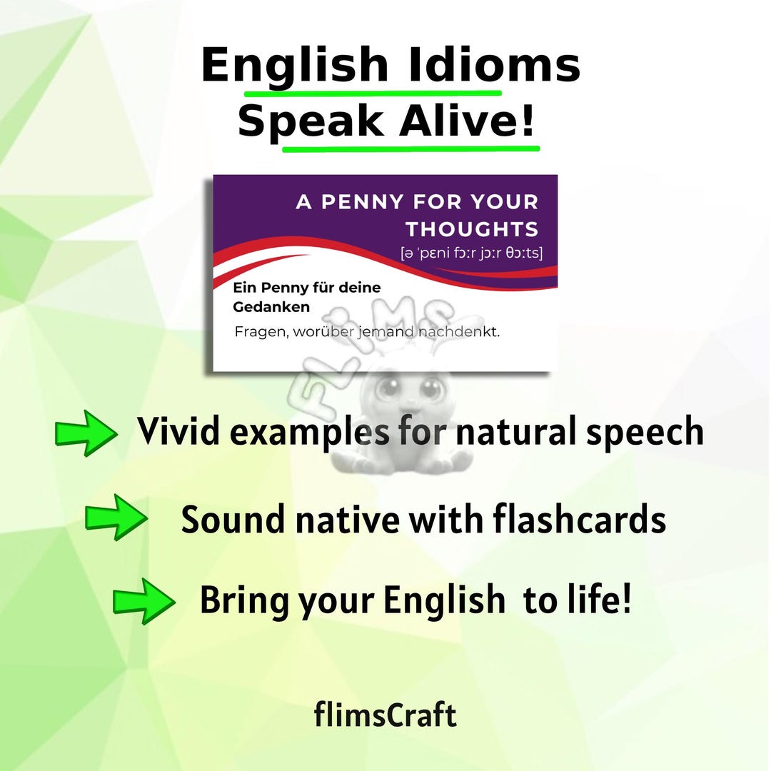 Master English Idioms With Ease! 36 Flashcards - Etsy