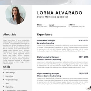 Elegant & Modern Resume Template Word | Clean, Editable CV With Photo ...