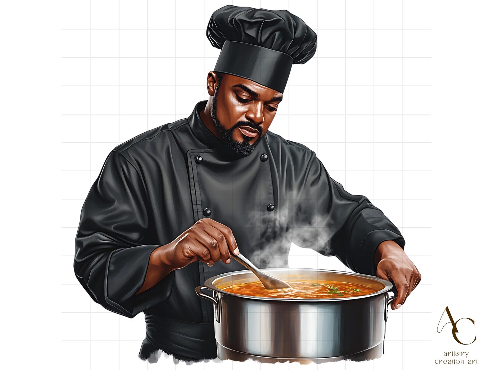 13 Black Man Chef Clipart Bundle, Men Boy Cooking, Afro Cook Baker Png ...