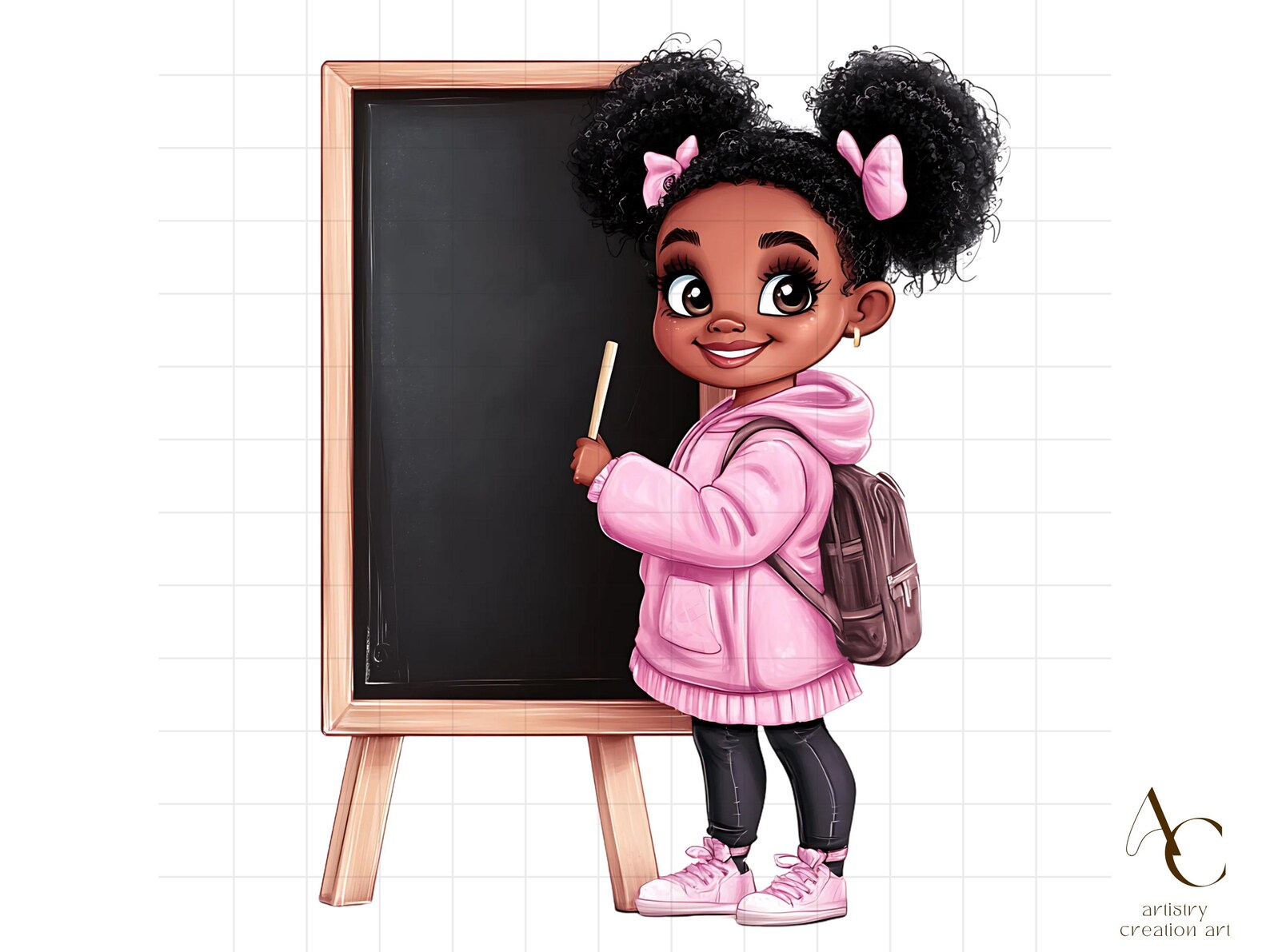 10 Back to School Black Girl Clipart, Afro Child Student Png, African ...