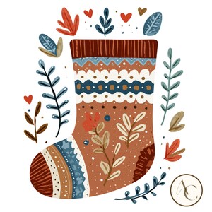 23 Scandinavian Christmas Clipart, Festive Holiday PNG Bundle, Cute ...