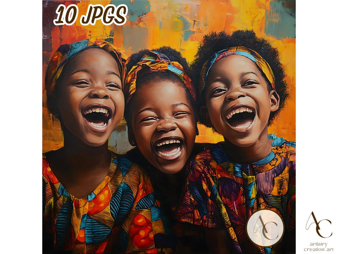 10 Black Children Laughing Art, African American Kid Jpg, Afro Laugh ...