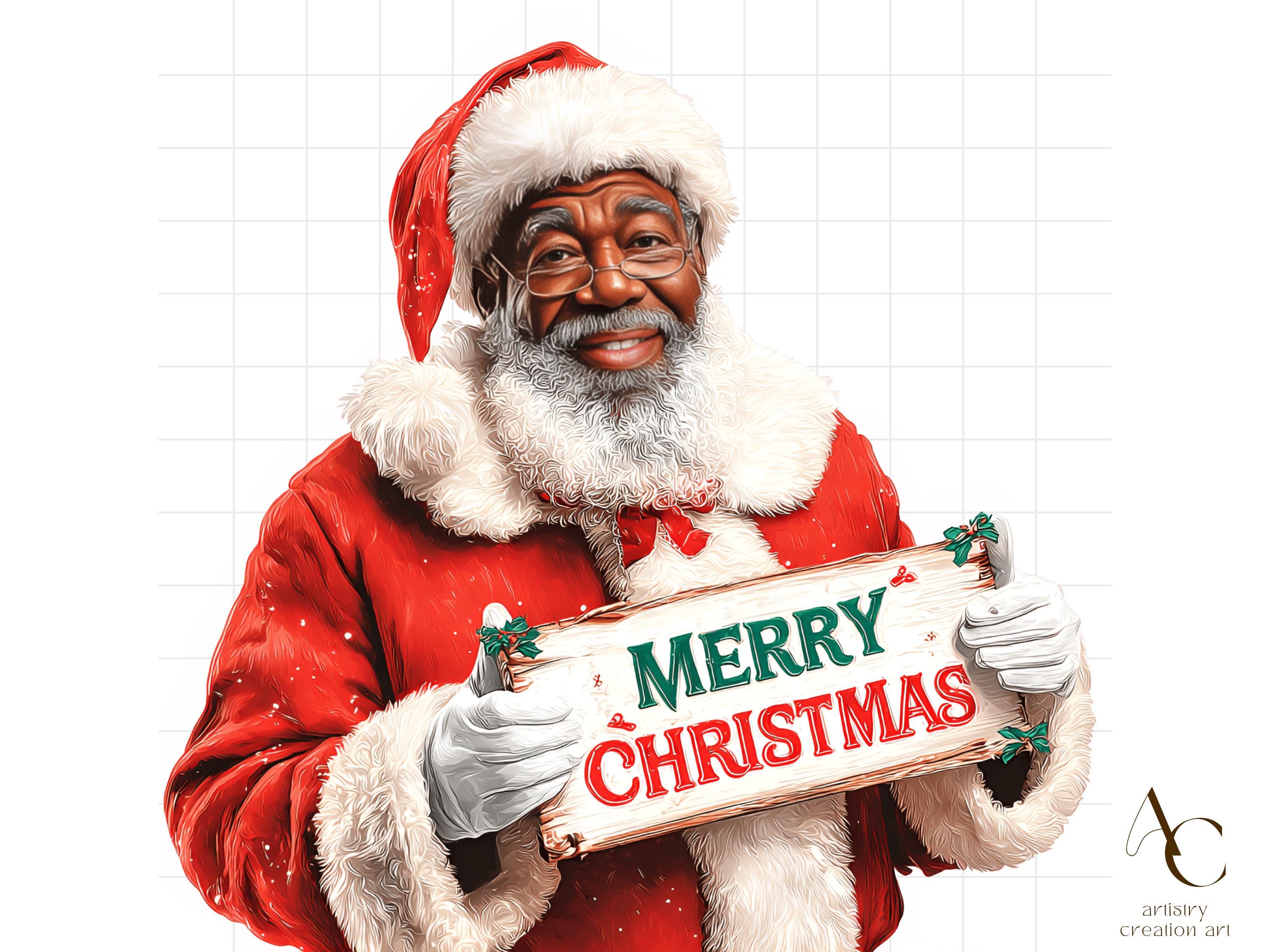 19 Black Santa Claus PNG, Afro African American, Vintage Melanin ...
