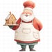 20 Santa Claus Baking Clipart PNG, Watercolor Xmas Bakery Bundle ...