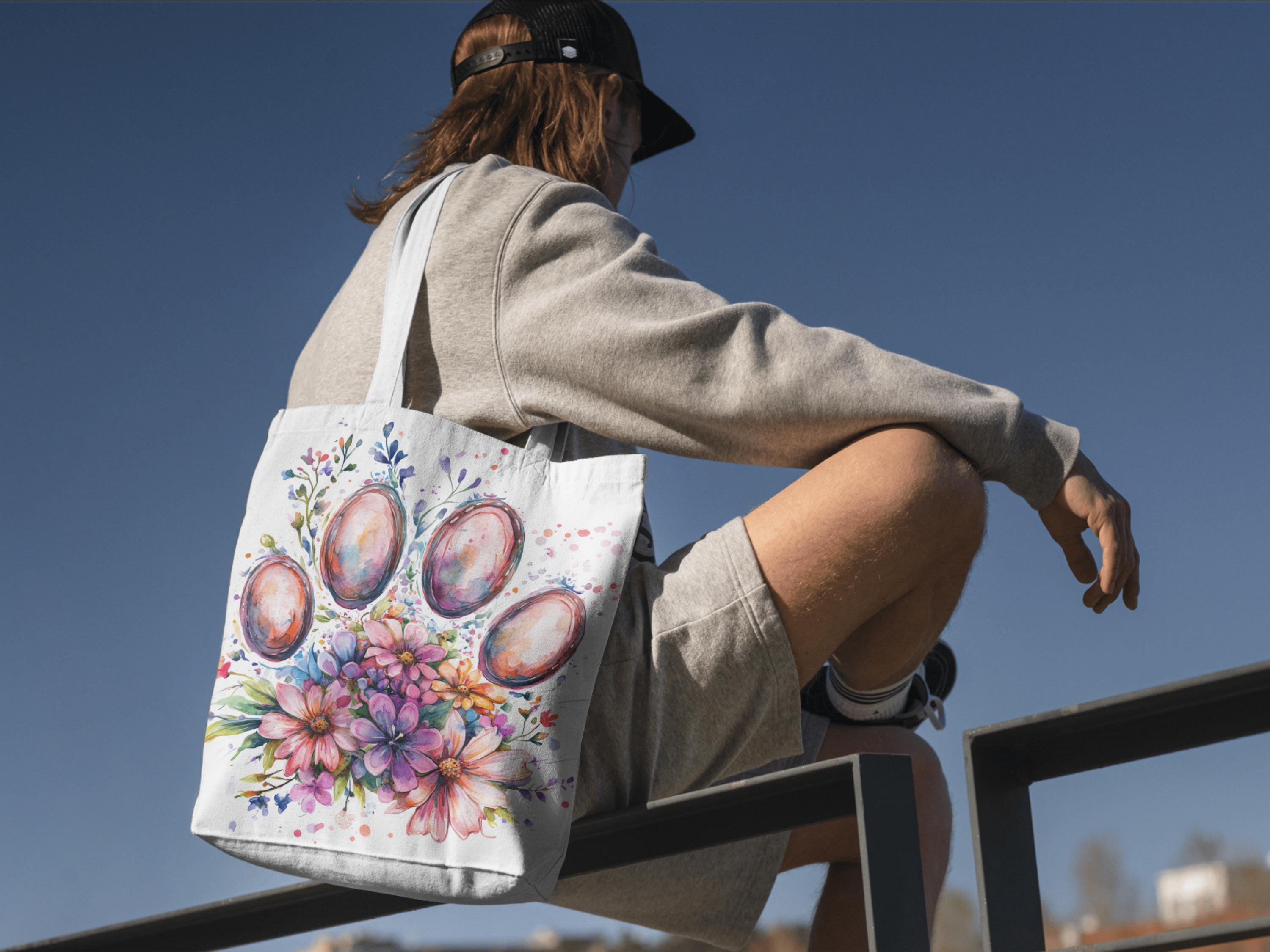 Floral Paw Print Clipart, Spring Wild Flower JPG, Pet Lover, Botanical ...