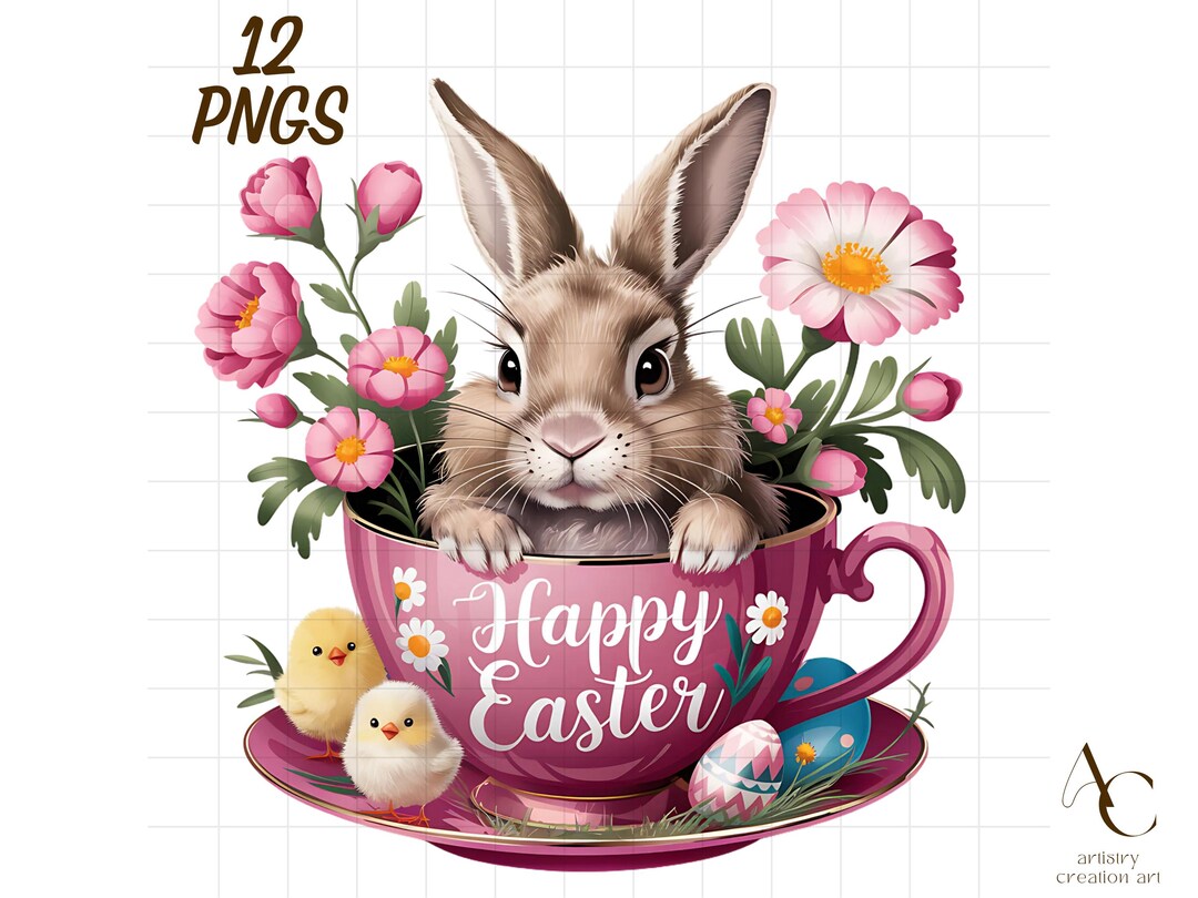 12 Easter Bunny Clipart, Easter Egg Bunnies Png, Happy Easter Day ...