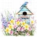 12 Spring Birdhouse Clipart, Bird Floral JPG, Bluebird Wildflower, Wild ...