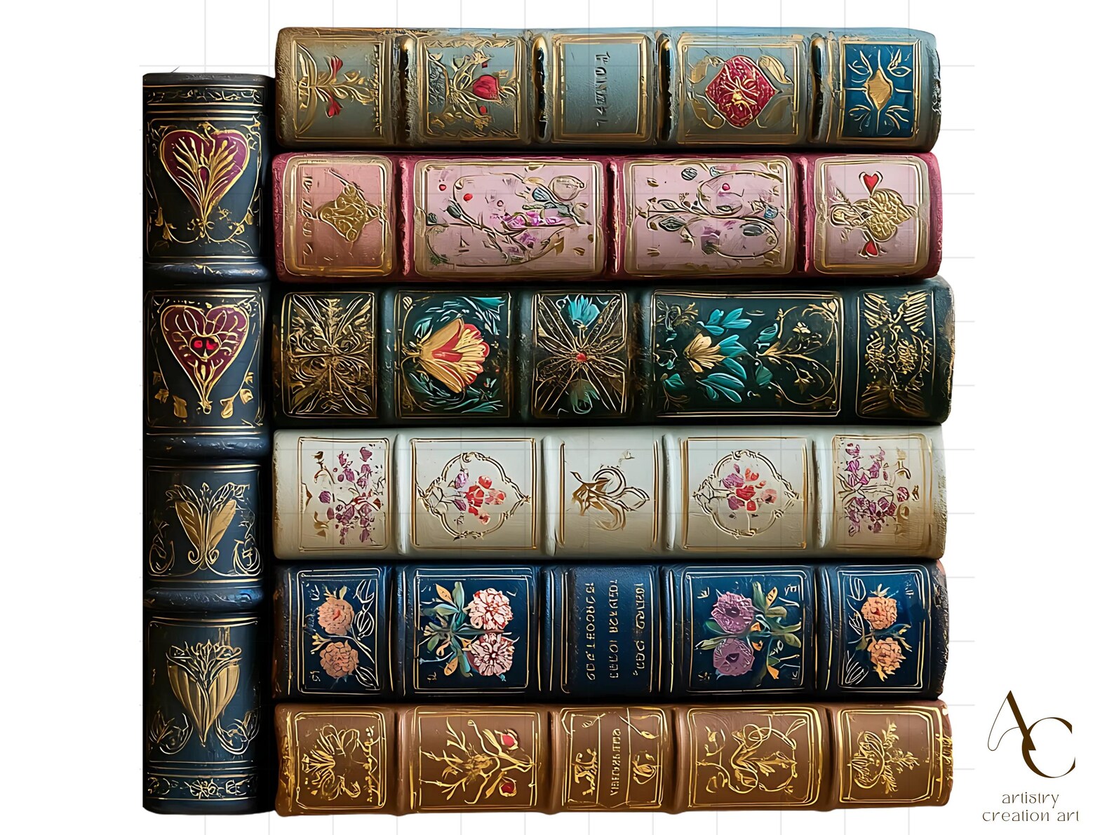 19 Book Spine Clipart Bundle, Grimoire Bookstack, Booklover Png ...