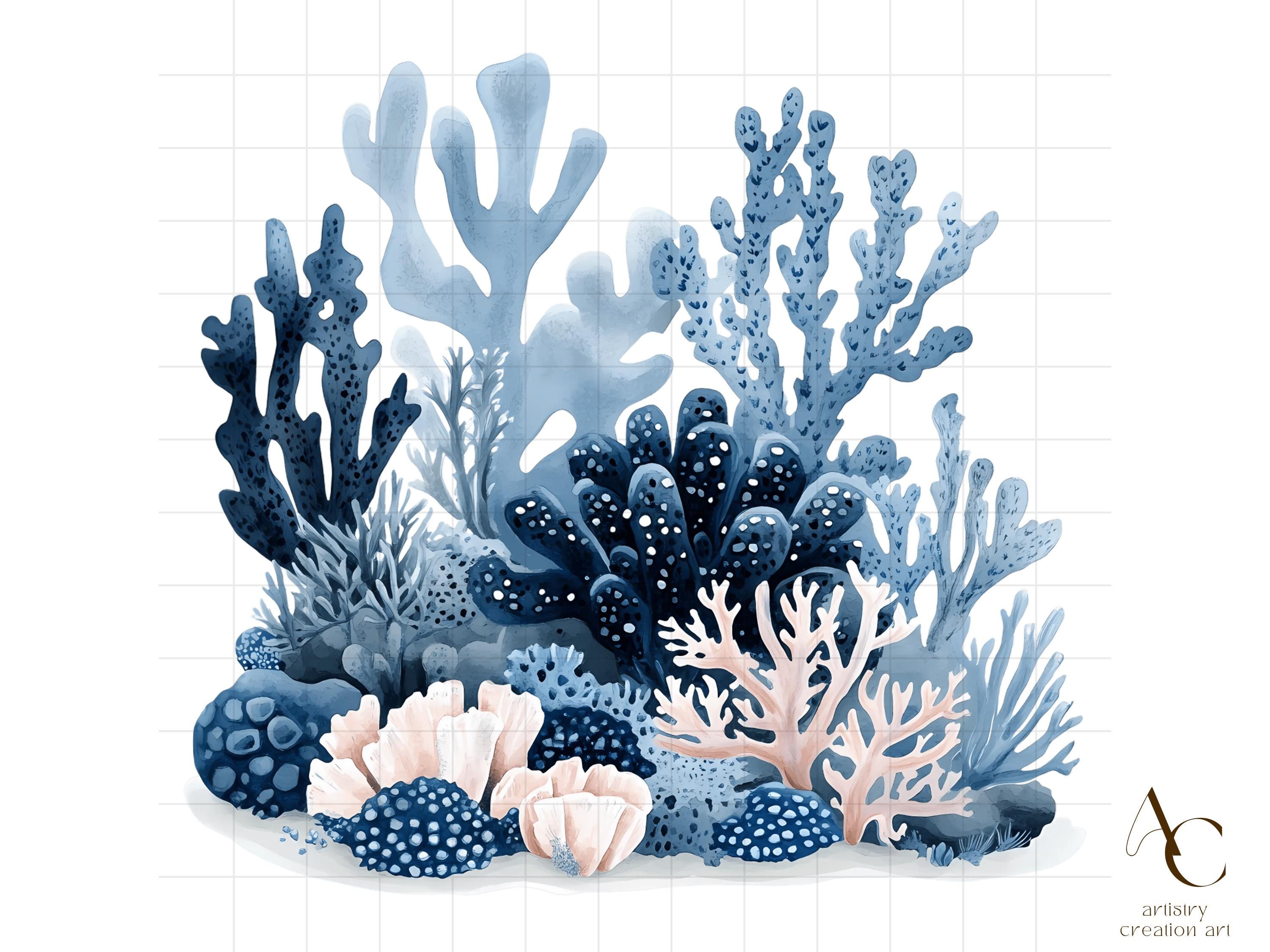 16 Coral Reef Clipart Bundle, Marine Life Png, Watercolor Underwater ...