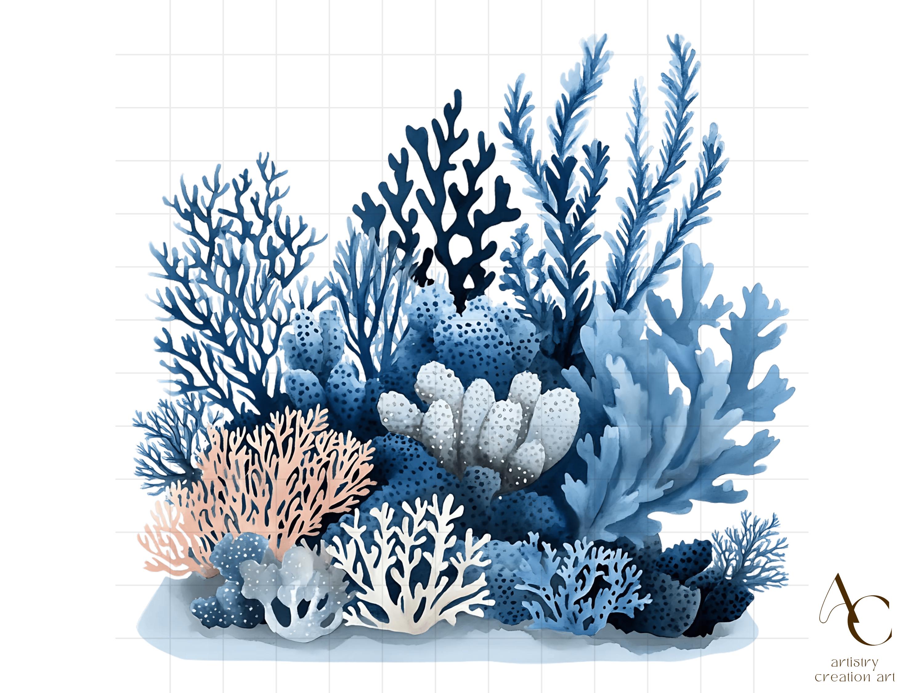 16 Coral Reef Clipart Bundle, Marine Life Png, Watercolor Underwater ...