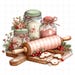 16 Christmas Baking Clipart JPG, Watercolor Xmas Bakery Bundle, Vintage ...