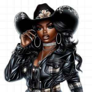 13 Stylish Black Cowgirl Clipart, Western Women, Afro Woman Png, Rodeo ...
