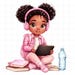 10 Back to School Black Girl Clipart, Afro Child Student Png, African ...