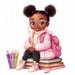 10 Back to School Black Girl Clipart, Afro Child Student Png, African ...