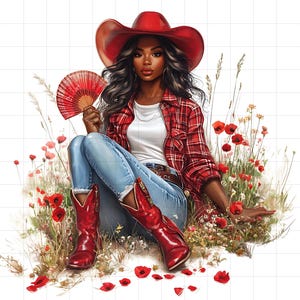 Black Cowgirl Clipart, Western Women Jpg, Afro Woman, Rodeo Country ...