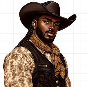 19 Black Cowboy Clipart, Western Men, Afro Man Png, Rodeo Lover Design ...