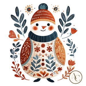 23 Scandinavian Christmas Clipart, Festive Holiday PNG Bundle, Cute ...