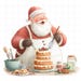 20 Santa Claus Baking Clipart PNG, Watercolor Xmas Bakery Bundle ...