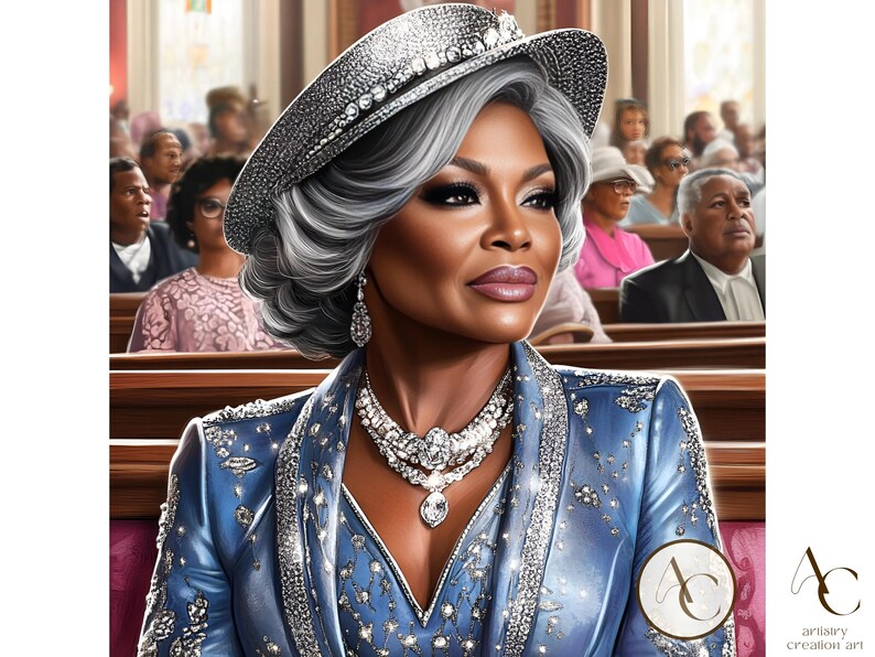 Black Ladies Church JPG, Christian Women Clipart, Catholic Afro Woman ...