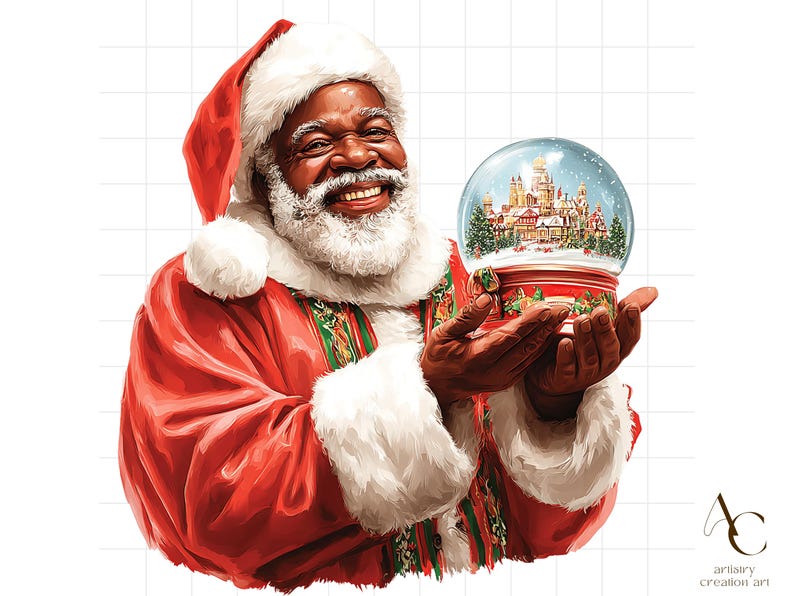 19 Black Santa Claus PNG, Afro African American, Vintage Melanin ...