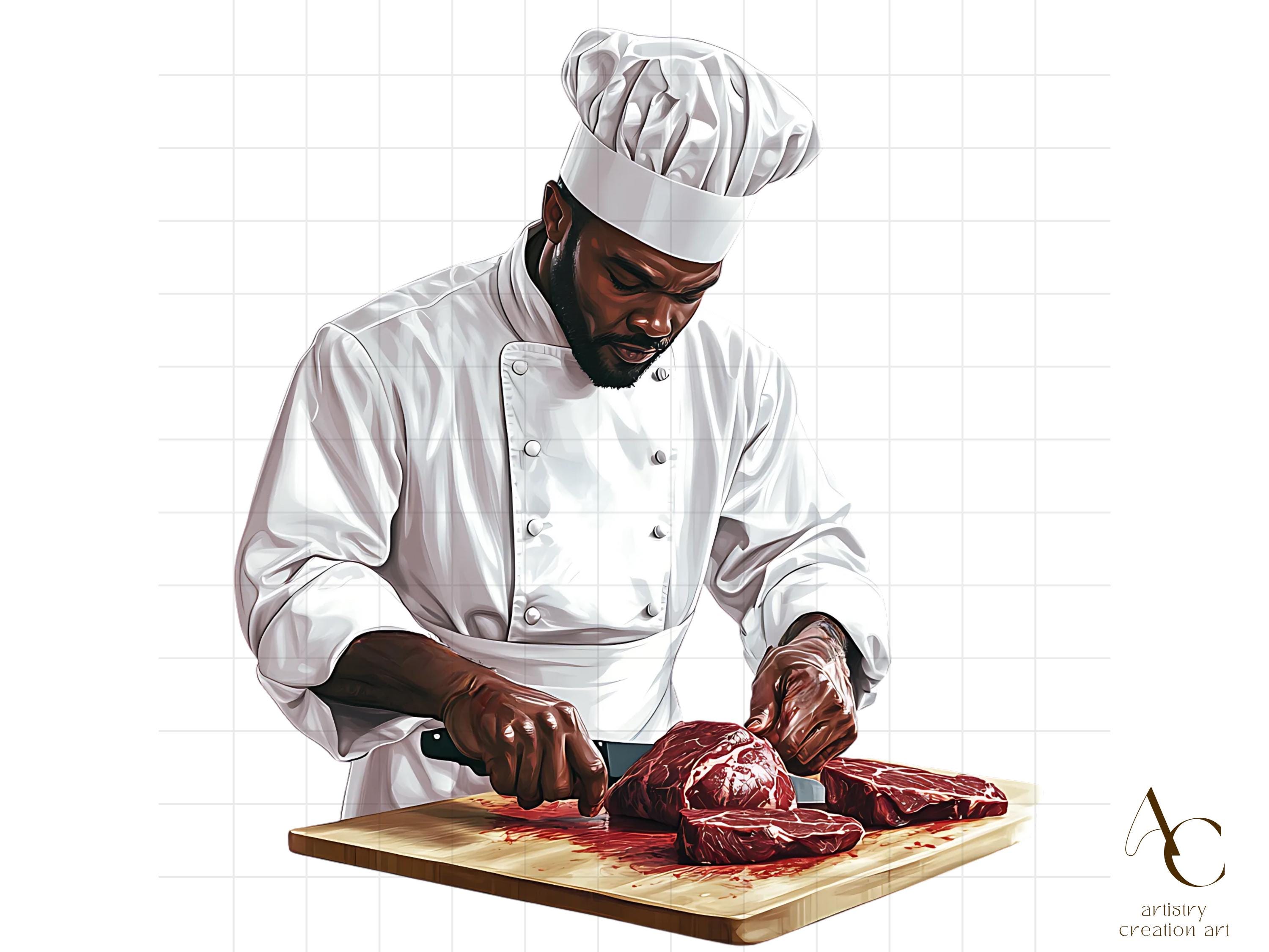 13 Black Man Chef Clipart Bundle, Men Boy Cooking, Afro Cook Baker Png ...