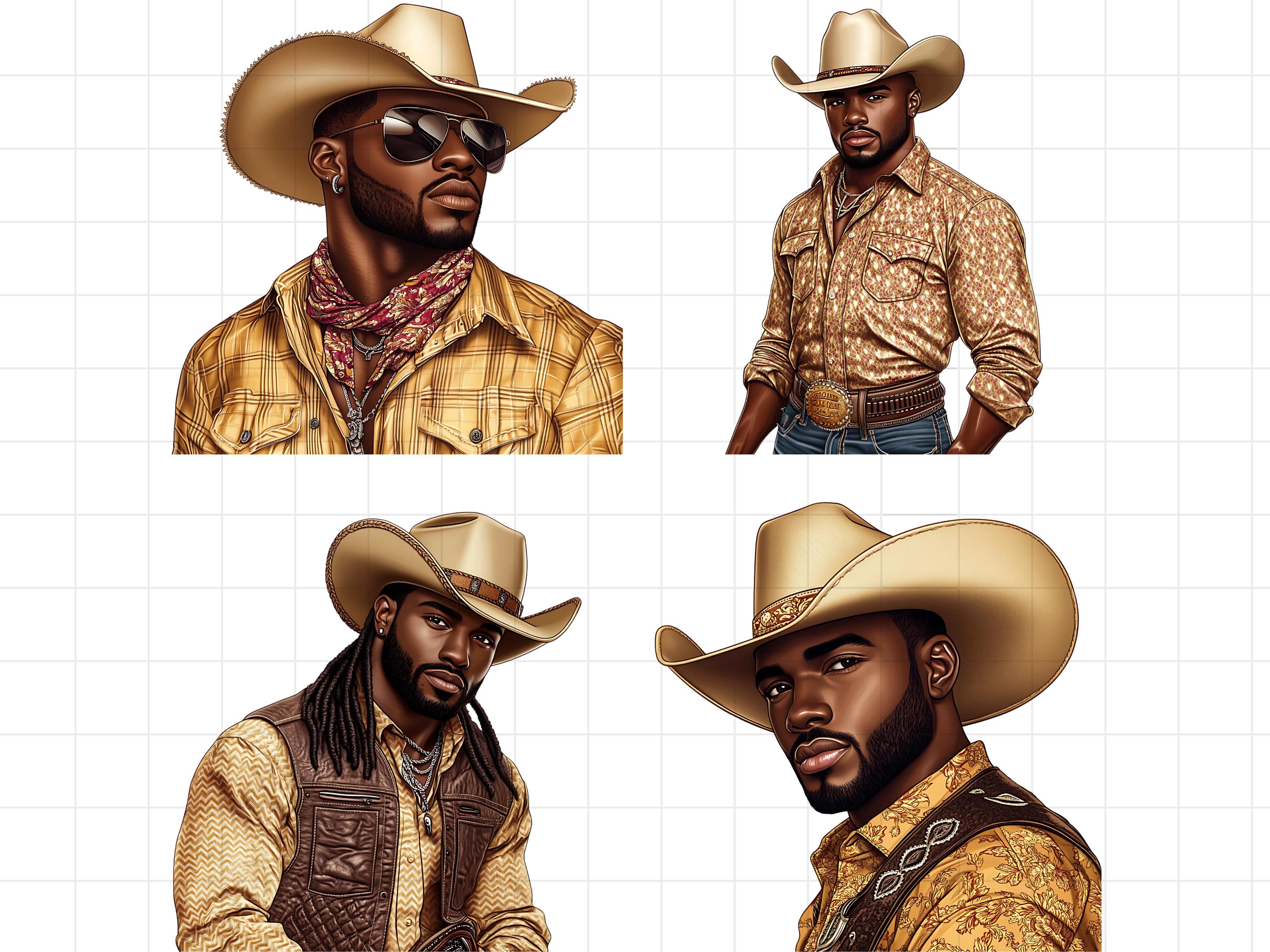 19 Black Cowboy Clipart, Western Men, Afro Man Png, Rodeo Lover Design ...