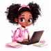 10 Back to School Black Girl Clipart, Afro Child Student Png, African ...