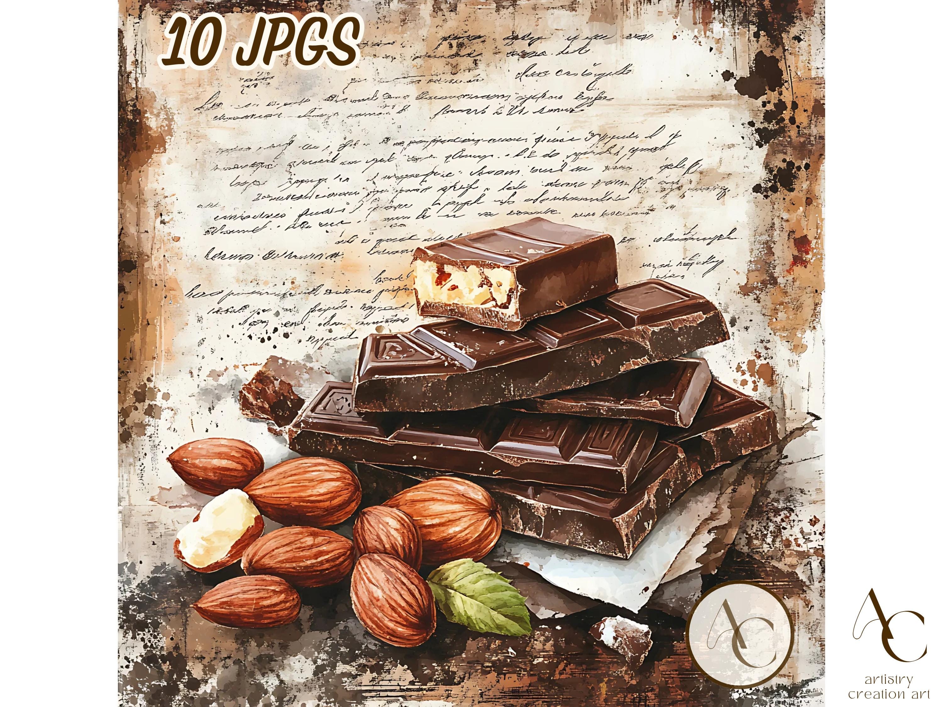 10 Chocolate Clipart Bundle, Cocoa Junk Journal Kit JPG, Sweets Paper ...