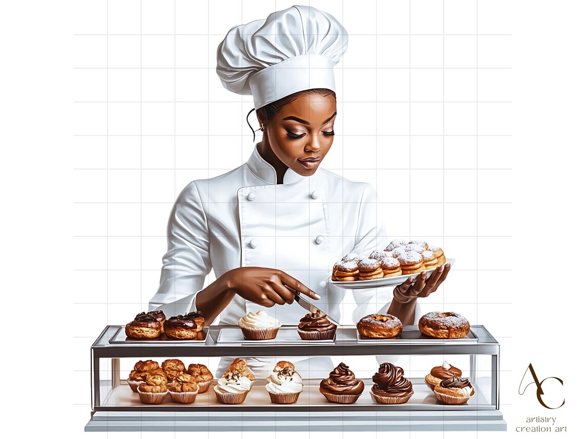 13 Black Woman Chef Clipart Bundle, Women Cooking, Afro Cook Png ...