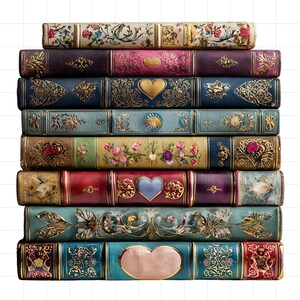 19 Book Spine Clipart Bundle, Grimoire Bookstack, Booklover Png ...