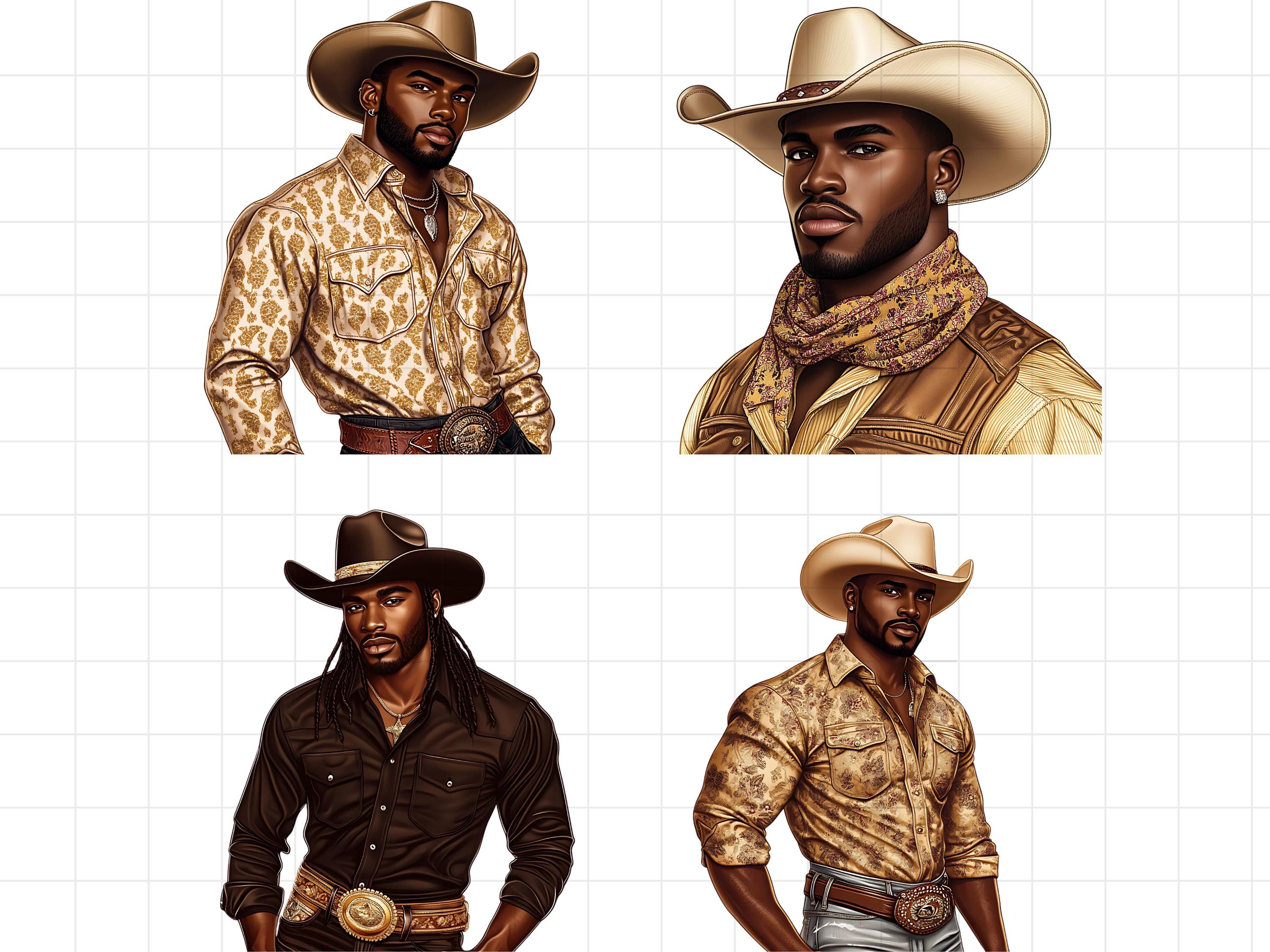 19 Black Cowboy Clipart, Western Men, Afro Man Png, Rodeo Lover Design ...