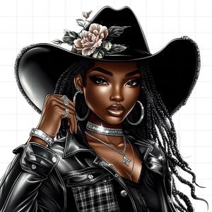 13 Stylish Black Cowgirl Clipart, Western Women, Afro Woman Png, Rodeo ...