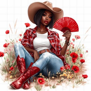 Black Cowgirl Clipart, Western Women Jpg, Afro Woman, Rodeo Country ...