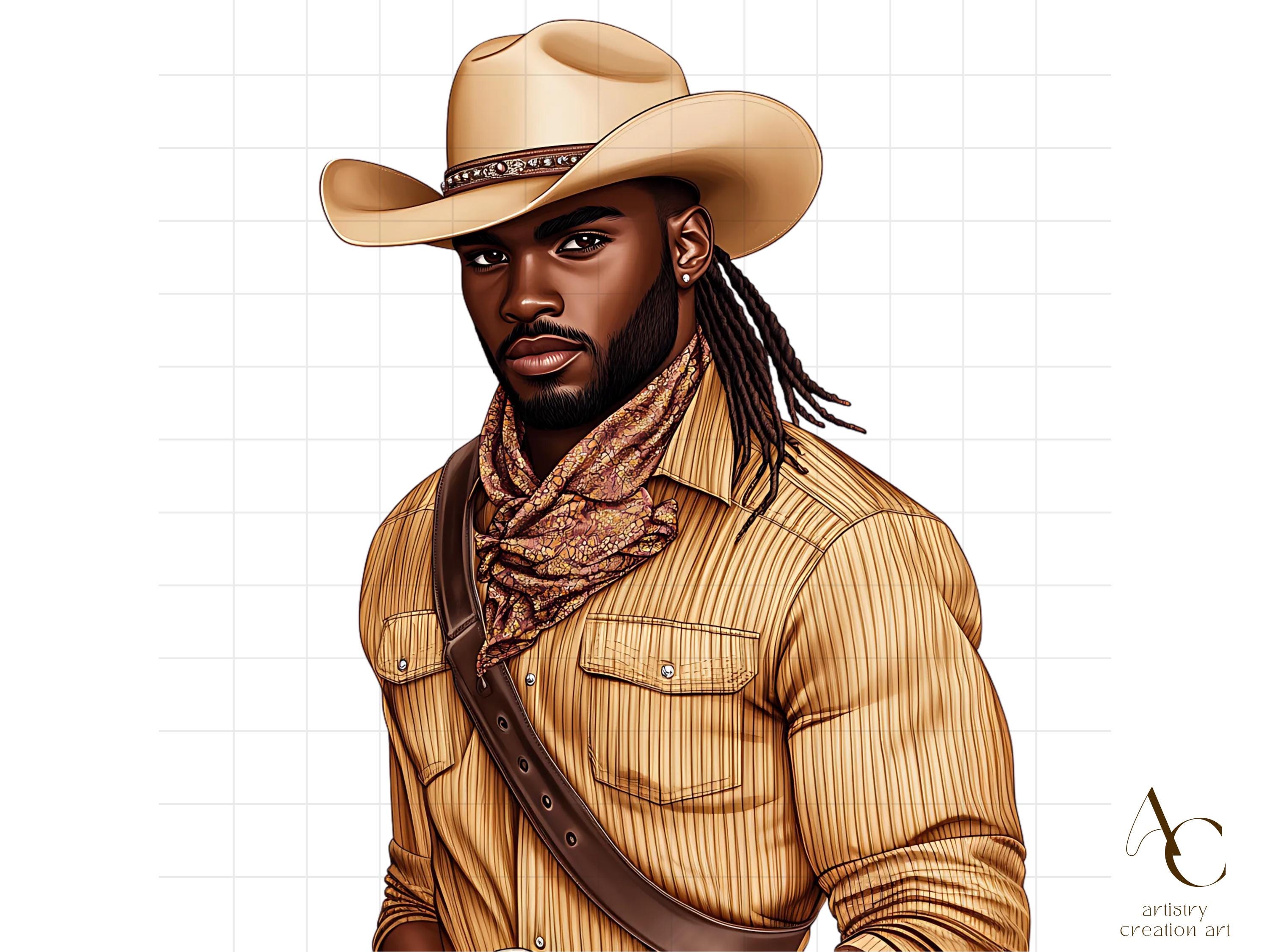 19 Black Cowboy Clipart, Western Men, Afro Man Png, Rodeo Lover Design ...